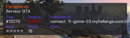Voter pour le serveur GTA Paname rp - Top Serveur GTA