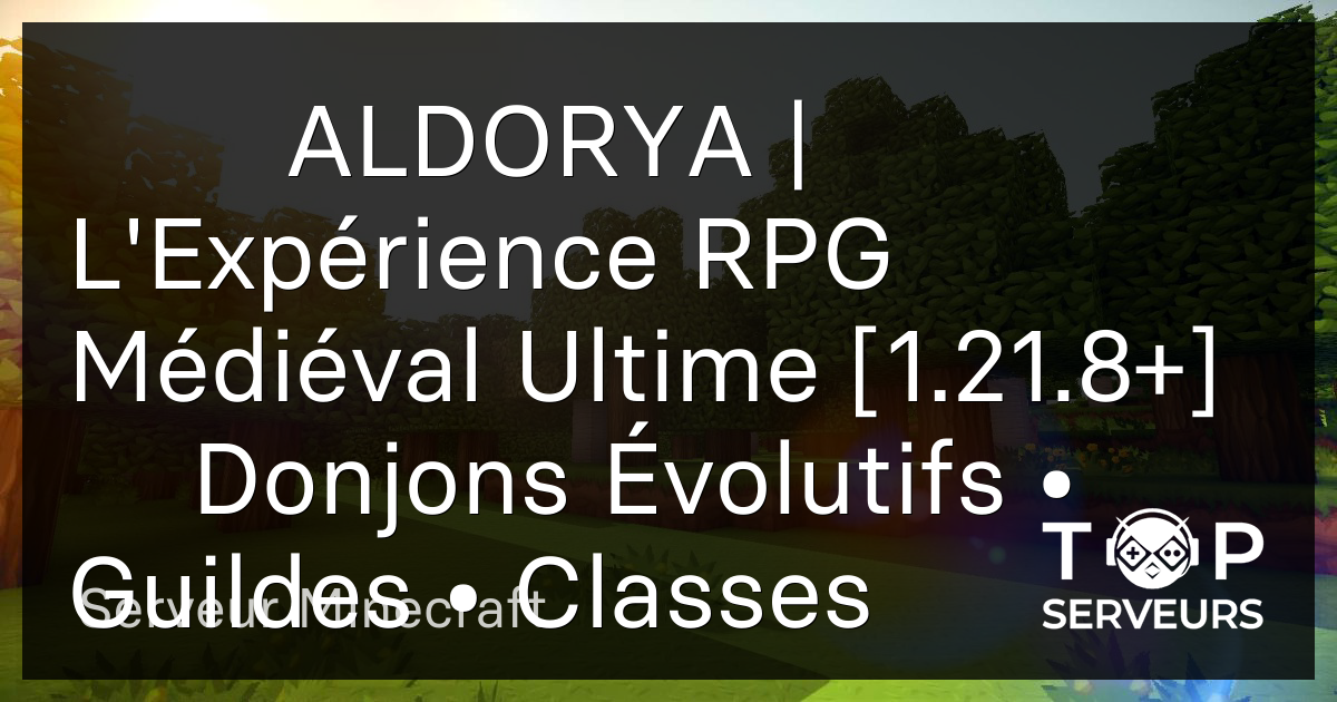 ⚔️ ALDORYA | L'Expérience RPG Médiéval Ultime [1.21.8+] 🏰 Donjons ...